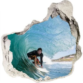 Wallmuralia Fototapeta díra na zeď 3D Surfař na vlně 75x75 cm