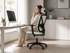 Ergonomická kancelářská židle ARLO - béžová látka