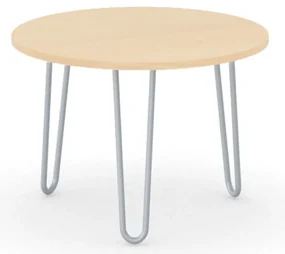 Kulatý konferenční stůl SPIDER, průměr 60 cm, šedostříbrná podnož, buk