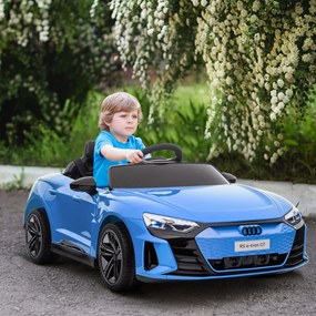 HOMCOM Elektrické auto pro děti +3 roky Audi RS e-tron GT 12V s dálkovým ovládáním, LED světlomety, houkačka, hudba, USB a otevírání dveří 3-5 km/h M…