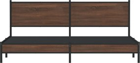 Kovový rám postele bez matrace hnědý dub 193 x 203 cm 3301407