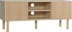 HOMCOM Televizní stolík pro TV do 50 palců s 2 posuvnými dveřmi a 2 policemi s řešením kabeláže - 115 x 40 x 49 cm