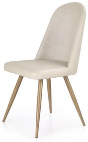 Jídelní židle CONNOR – ekokůže, krémová, dub medový