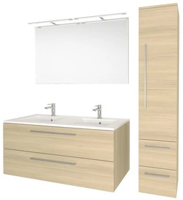Mereo Mereo, Bino koupelnová skříňka horní, 63 cm, levá, bílá, bílá/dub, CN635