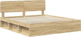 Rám postele s čelo Sonoma 200 x 200 cm Masivní borové dřevo 3412035