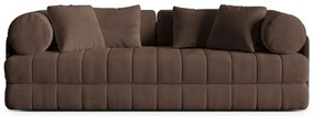 Hnědá sametová rozkládací pohovka 206 cm Kemi – Cosmopolitan Design