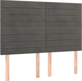 Box spring postel s matrací tmavě šedá 140x200 cm samet 3137906