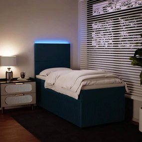 Box spring postel s matrací modrá 100 x 200 cm samet 3294560