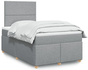 Box spring postel s matrací světle šedá 120x190 cm textil 3293512