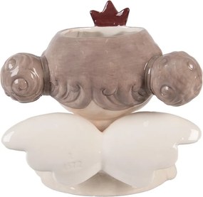 Keramický obal na květináč anděl se srdíčkem ChrisMs - 17*14*17 cm