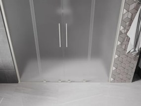 Mexen Velar Duo, posuvné sprchové dveře do otvoru 200 cm, 8mm sklo námraza, broušená ocel, 871-200-000-32-97
