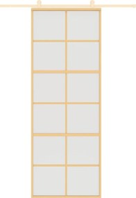 vidaXL Posuvné dveře 76 x 205 cm čiré ESG sklo a hliník [155169] Barva: Zlatá a matná