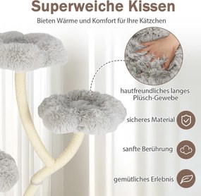 Costway Dřevěné škrabadlo 165 cm se 4 teplými plochami na ležení a jeskyní