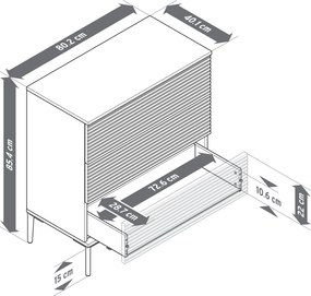 Tchibo - Komoda »Reet« v lamelovém vzhledu - barva: hnědá