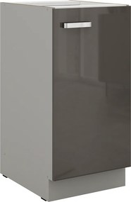 GREY gr | dolní skříňka 40 D 1F policová | 40 cm | světle šedá/tmavě šedá lesk