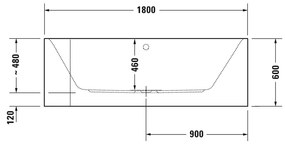 Duravit Happy D.2 Plus - Vana do pravého rohu, 180x80 cm, bílá, 700450800000000