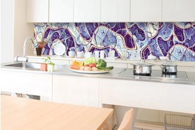 DIMEX | Fototapeta do kuchyně Imitace mramorové textury KI-350-285 | 350 x 60 cm | modrá, krémová