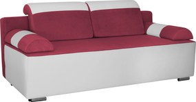 Eka Pohovka UNO, 197 cm Barva látky: Bordo s bílou Eko kůží (Lux 16 + Bílá Eko kůže)