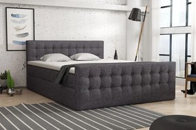 ZETKA MIDAS 200x200 moderní kontinentální postel boxspring tmavě šedá 202 x 92 x 216 cm