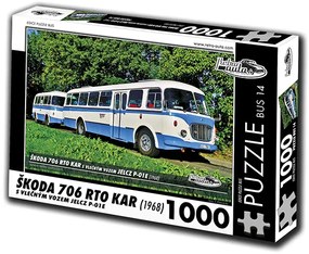 Retro-auta puzzle bus č.14 škoda 706 rto kar (1968) 1000 dílků