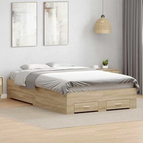 Rám postele se zásuvkou Hnědá 120 x 190 cm Kompozitní dřevo 3345116
