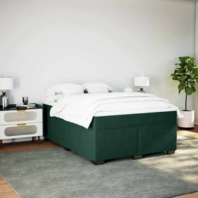 Box spring postel s matrací tmavě zelená 160x200 cm samet 3285296