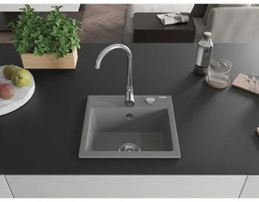 Mexen Milo - dřez granitový 43,5x41,0cm, 1-komorový, šedá, 6505441000-71