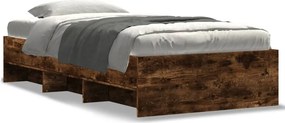 Rám postele bez matrace kouřový dub 75x190 cm kompozitní dřevo 3295713