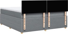 Box spring postel s matrací světle šedá 180 x 200 cm textil 3287528