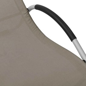 Zahradní lehátko textilen taupe a šedé 310515