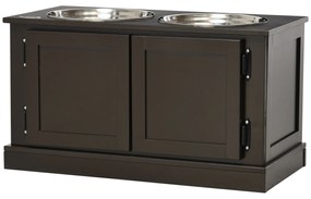 PawHut vyvýšené misky pro psy, s úložným prostorem, 2 misky, pro velké psy, miska na vodu, miska na krmivo, stojan na misky pro psy, 60 cm x 30 cm x …