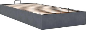 Osmanský rám postele bez matrace tmavě šedá 90x200 cm samet 3310938