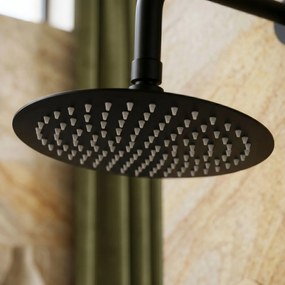 Rea Rea, kulatá dešťová sprchová hlavice 25cm, JS-P014B, černá matná, REA-P8601