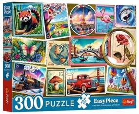 Puzzle Poštovní známky 300dílků 60x40cm v krabici 34x26x5cm