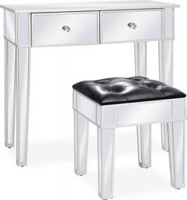 vidaXL Zrcadlový toaletní stolek se stoličkou MDF a sklo [246661]