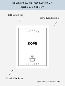 Samolepka na kořenky KOPR bílá 3 × 4 cm tučné písmo