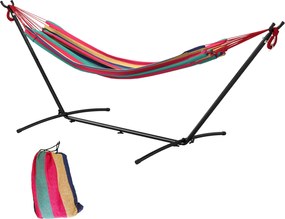 Outsunny Houpací Síť s Kitem 310x117 cm, Kempingová Houpací Síť s Přenosnou Taškou, Nastavitelná Výška 120 kg na Terasu | Aosom