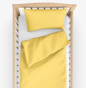 Goldea dětské bavlněné povlečení do postýlky - žluté 90 x 130 a 40 x 60 cm