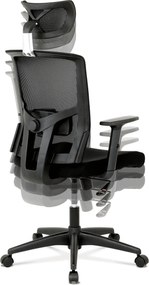 Ergonomická kancelářská židle RELORA - černá síťovina