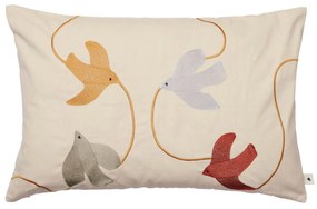 Ferm Living Polštář s vyšívaným motivem Swif Bird 40 × 60 cm, multi barva, textil