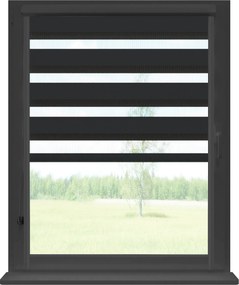 Dekodum Roleta den a noc v antracitové kazetě soft, barva látky Černá Šířka (cm): 88, Výška (cm): Balkonová (do 200 cm), Strana mechanismu: Levá