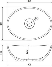 Keramické umyvadlo MEXEN ELZA - mátové matné, 21014046