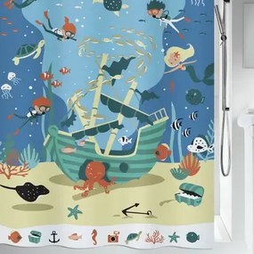 Spirella PIRATES sprchový závěs motiv piráti / polyester / 180 x 200 c