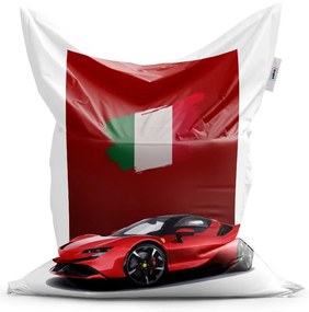 Sablio Sedací vak Ferrari Italská vlajka na červeném bloku - 200x140 cm