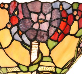 Nástěnné světlo Tiffany s květy Violle - 30*15*18 cm E14/max 1*40W