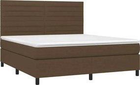 Box spring postel s matrací tmavě hnědá 180x200 cm textil 3141876