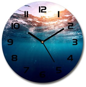Wallmuralia Skleněné hodiny na stěnu Podvodní svět fi 30 cm