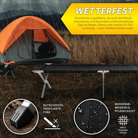 TRESKO® kempingová postel 190 cm černá kempingová postel lehátko postel pro hosty cestovní postel kempingové lehátko