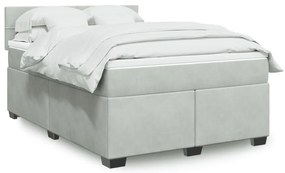 Box spring postel s matrací světle šedá 140x190 cm samet 3286306