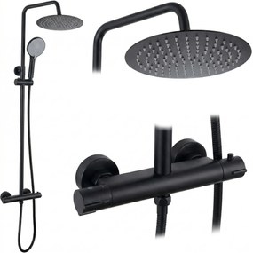 Rea Lungo, sprchový set s termostatem, černá matná, Rea-P6733